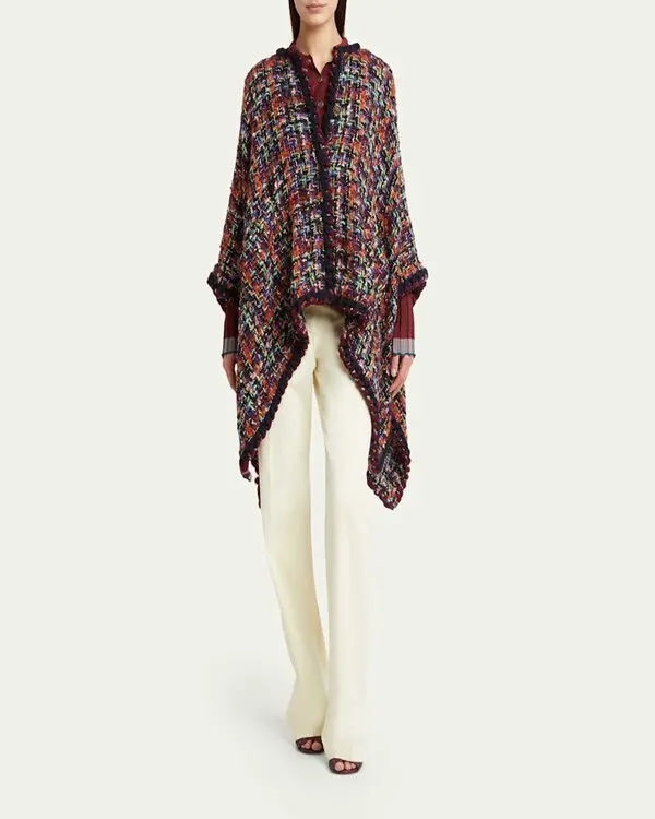 Etro Tweed Wool-mohair Blend Cape