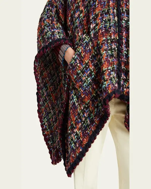 Etro Tweed Wool-mohair Blend Cape