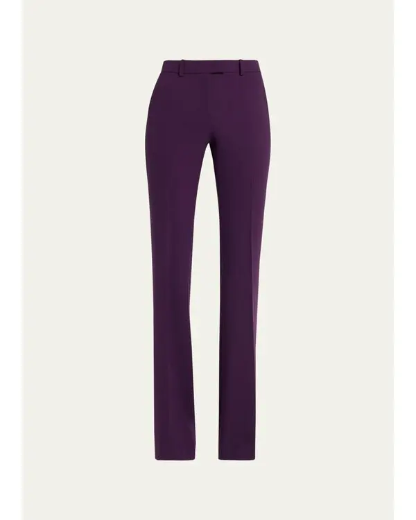 Michael Kors Haylee Flare-leg Stretch Wool Trousers - Amethyst
