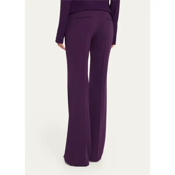 Michael Kors Haylee Flare-leg Stretch Wool Trousers - Amethyst