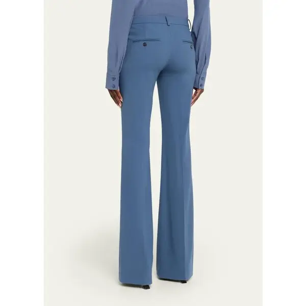 Michael Kors Haylee Flare-leg Stretch Wool Trousers - Amethyst