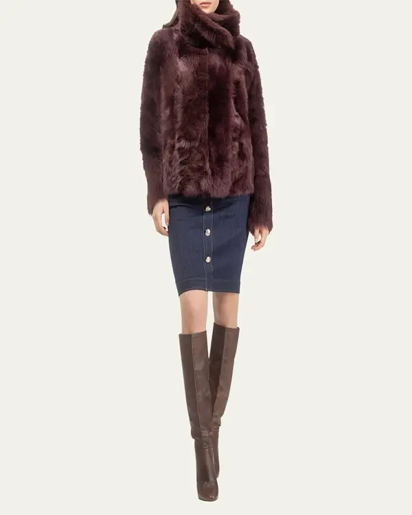 Gorski Reversible Toscana Lamb Shearling Jacket - Red