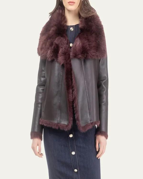 Gorski Reversible Toscana Lamb Shearling Jacket - Red