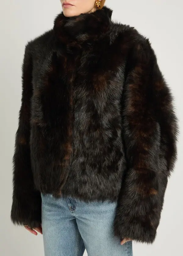 TOTEME Shearling Jacket - Dark Brown