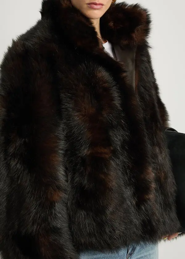 TOTEME Shearling Jacket - Dark Brown