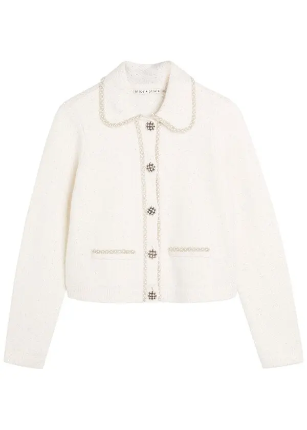 Alice + Olivia Embellished Knit Jacket