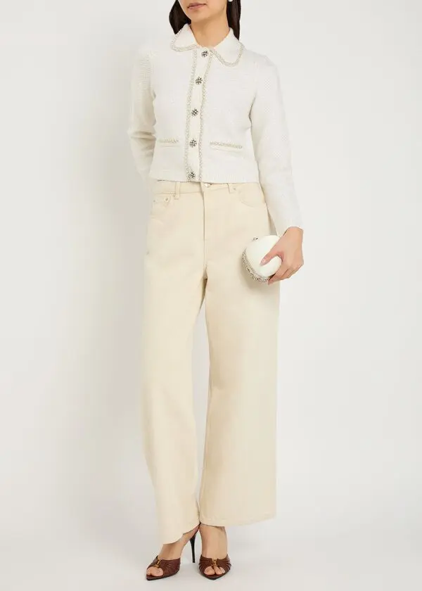 Alice + Olivia Embellished Knit Jacket