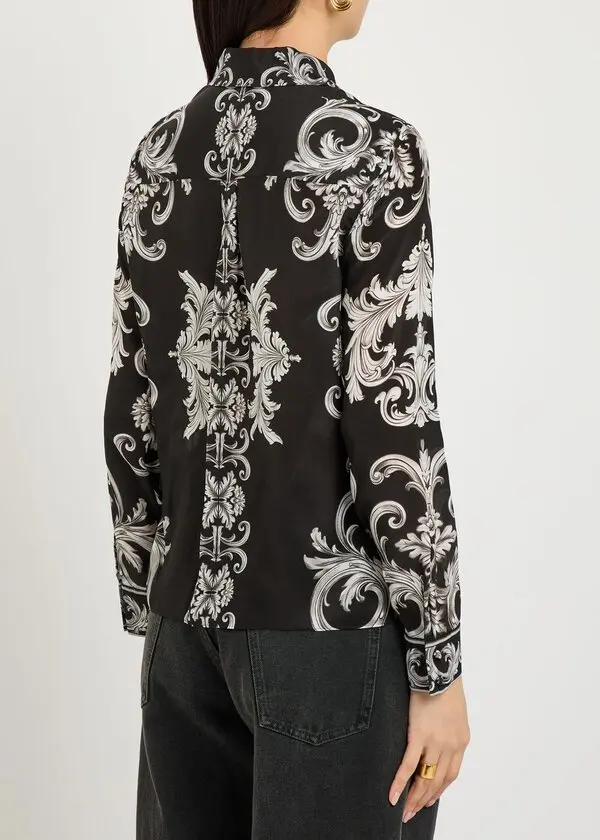 Alice + Olivia Willa Patterned Silk Shirt