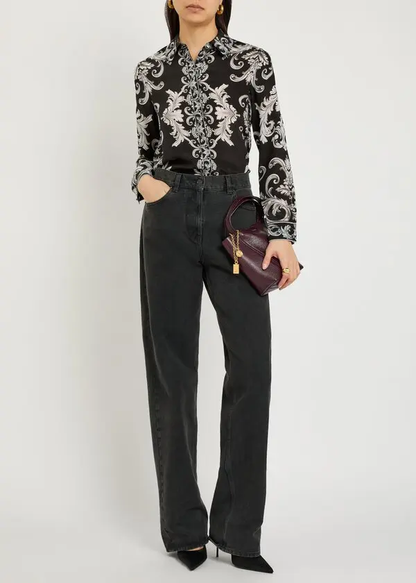 Alice + Olivia Willa Patterned Silk Shirt