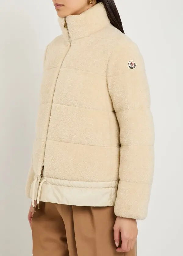 Moncler Cedre Padded Teddy Jacket - Cream