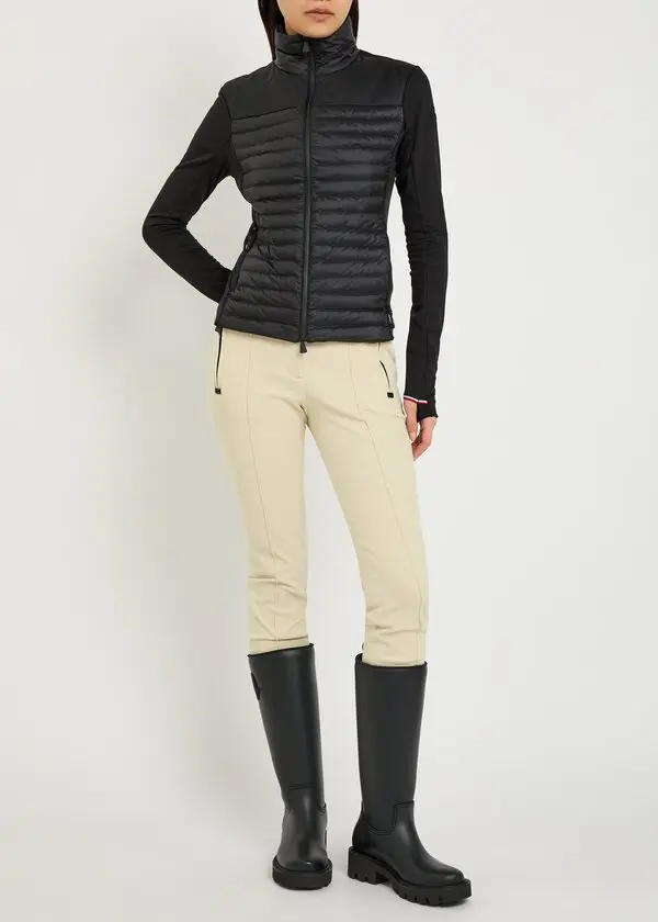 Moncler Quilted Shell And Jersey Jacket - Black