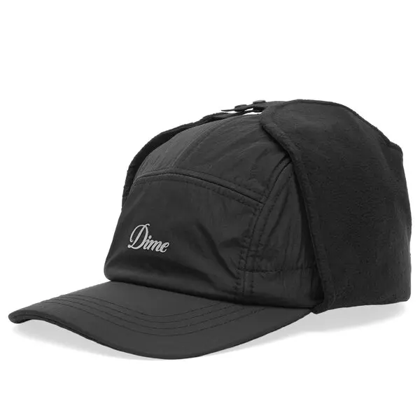 DIME Cursive Earflap Cap - Black