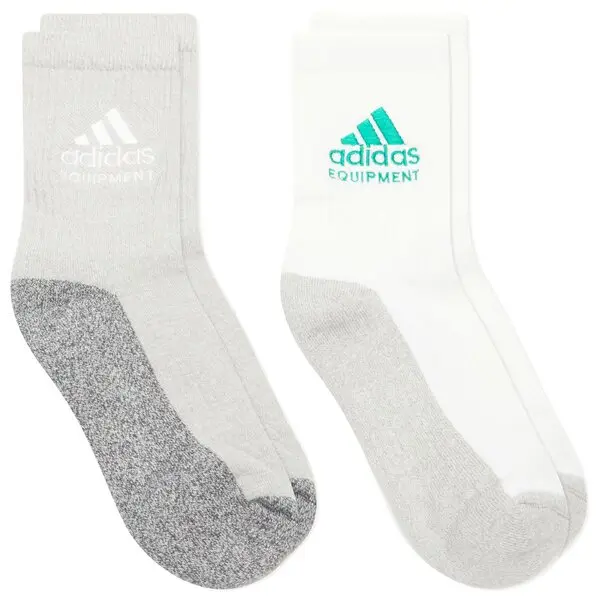 Adidas Equipment 2 Pack Socks - White/medium Grey Heather