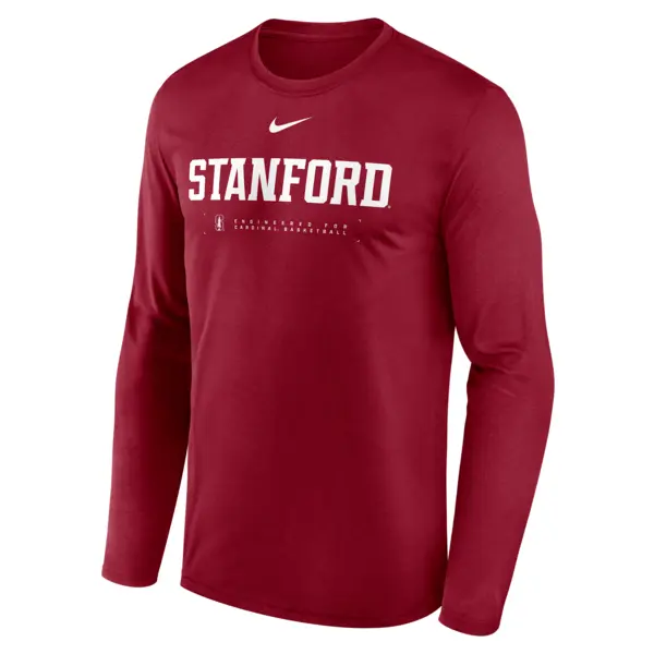 Nike Stanford Courtside Basketball Shootaround Legend Dri-fit College Long-sleeve T-shirt - Red