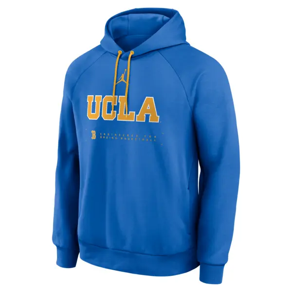 JORDAN Ucla Courtside Basketball Practice Dri-fit Pullover Hoodie - Blue
