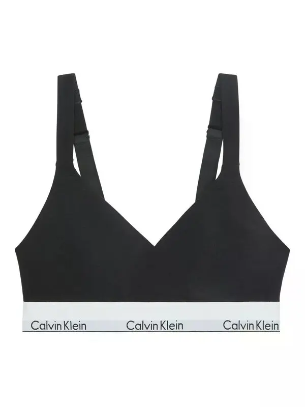 Calvin Klein Logo-waistband Bra - Black