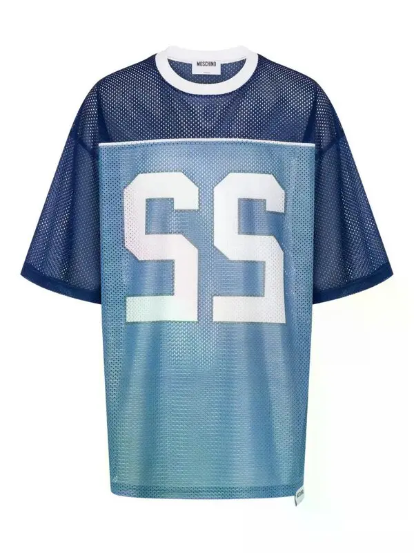 Moschino Paneled Mesh T-shirt - Blue