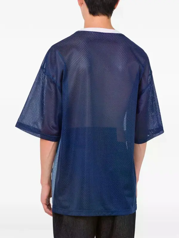 Moschino Paneled Mesh T-shirt - Blue
