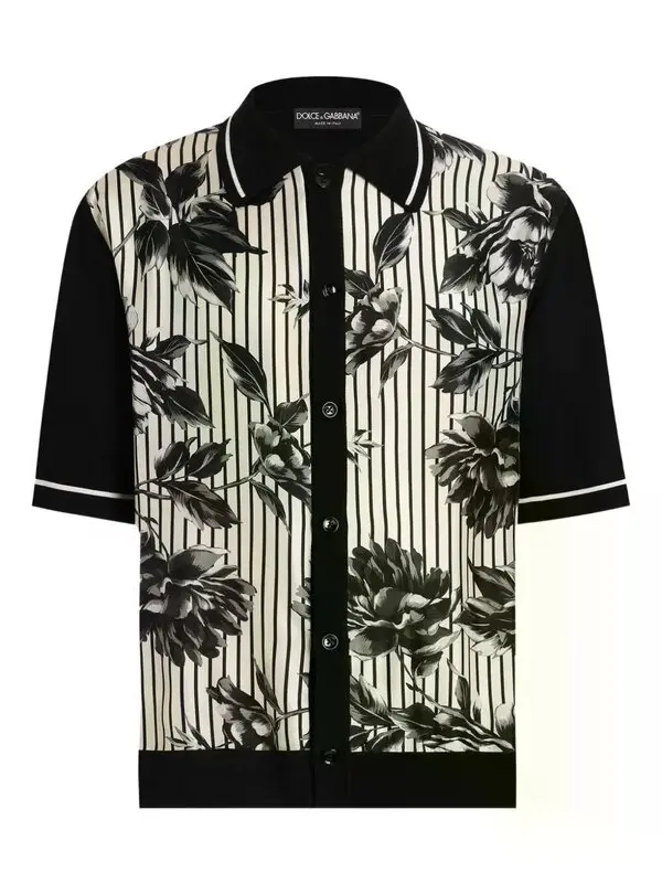 Dolce & Gabbana Floral Striped Shirt