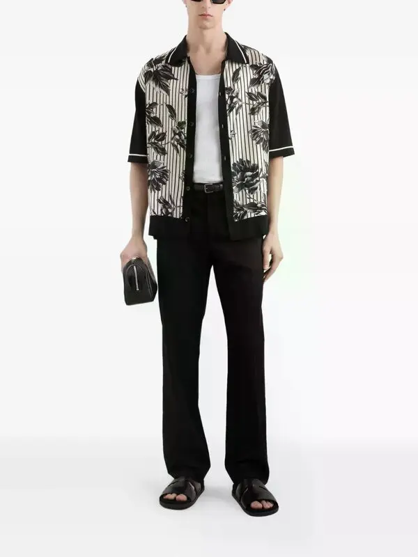 Dolce & Gabbana Floral Striped Shirt