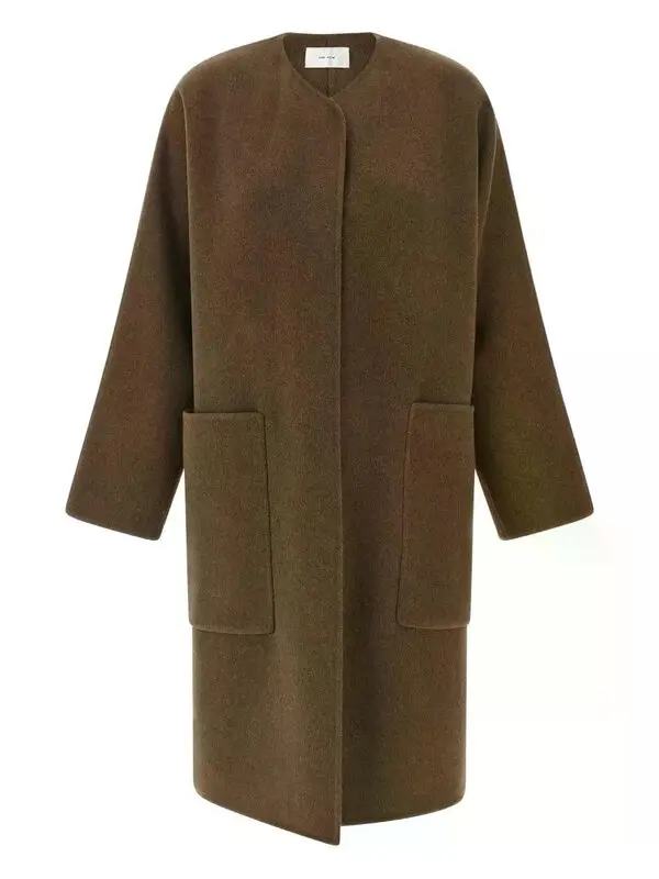 THE ROW Tiberus Crew-neck Pocket Coat - Brown