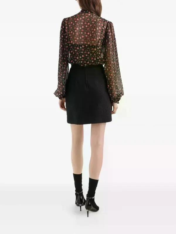 Dolce & Gabbana Floral Tie-neck Blouse