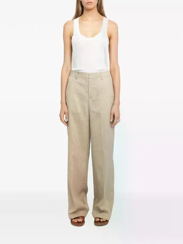 Zadig&Voltaire Pinstripe Wide Leg Trousers - Neutrals