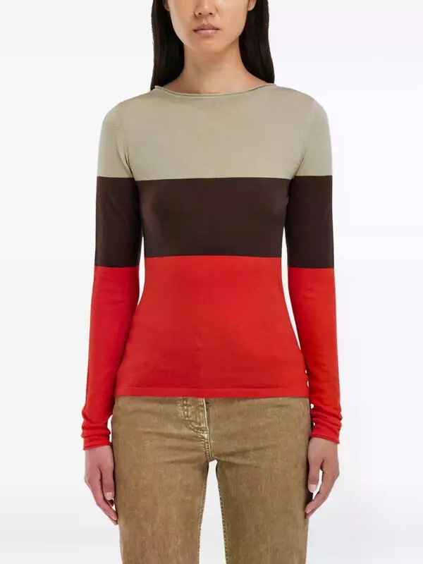 FERRAGAMO Color-block Long-sleeve Top