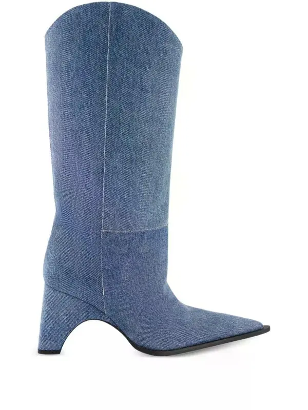 Coperni Arched Block Cowboy Boots - Blue