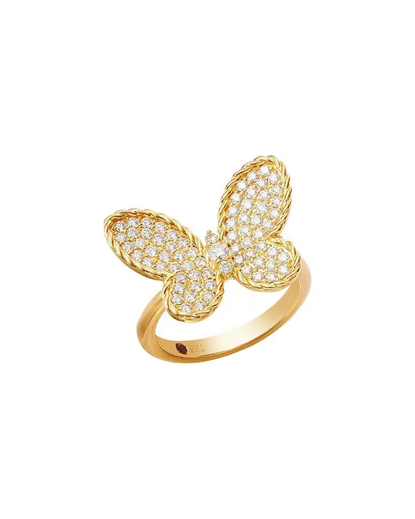 Roberto Coin 18k Yellow Diamond Butterfly Ring - Gold