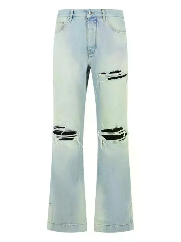 Amiri Distressed-effect Flared Jeans - Blue