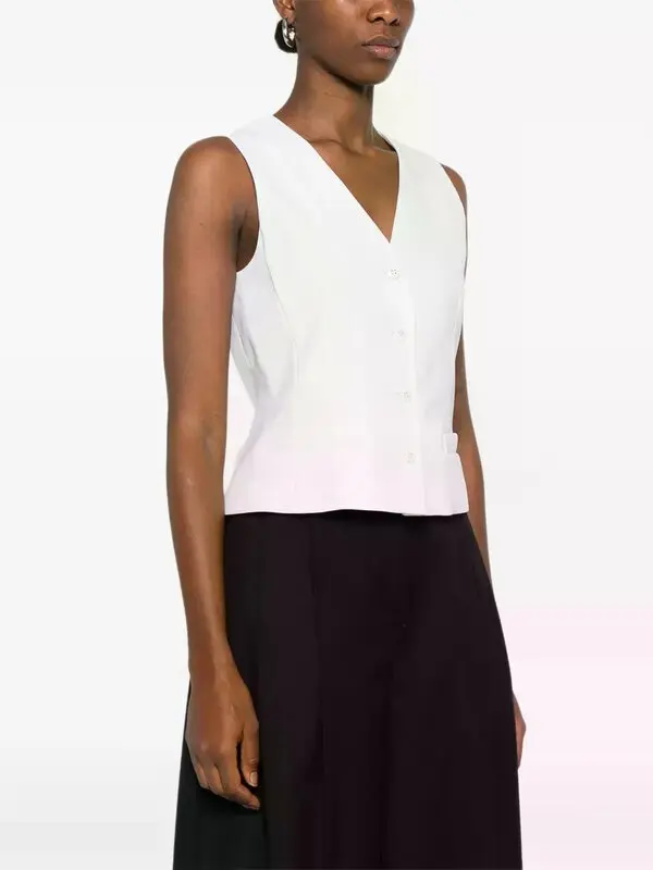 Max Mara V-neck Button Vest - Neutrals