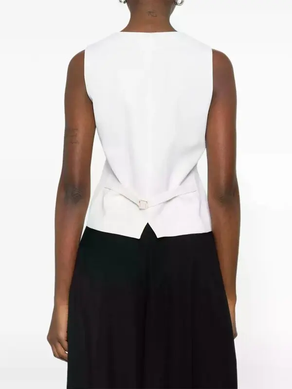 Max Mara V-neck Button Vest - Neutrals