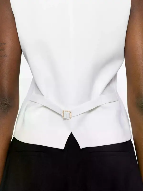 Max Mara V-neck Button Vest - Neutrals