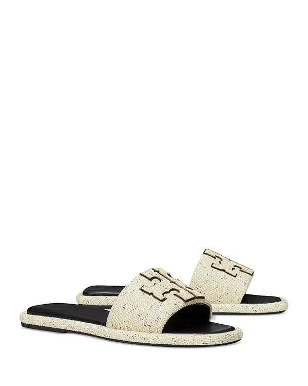 Tory Burch Double T Sport Slide Sandals - Grain/pearl