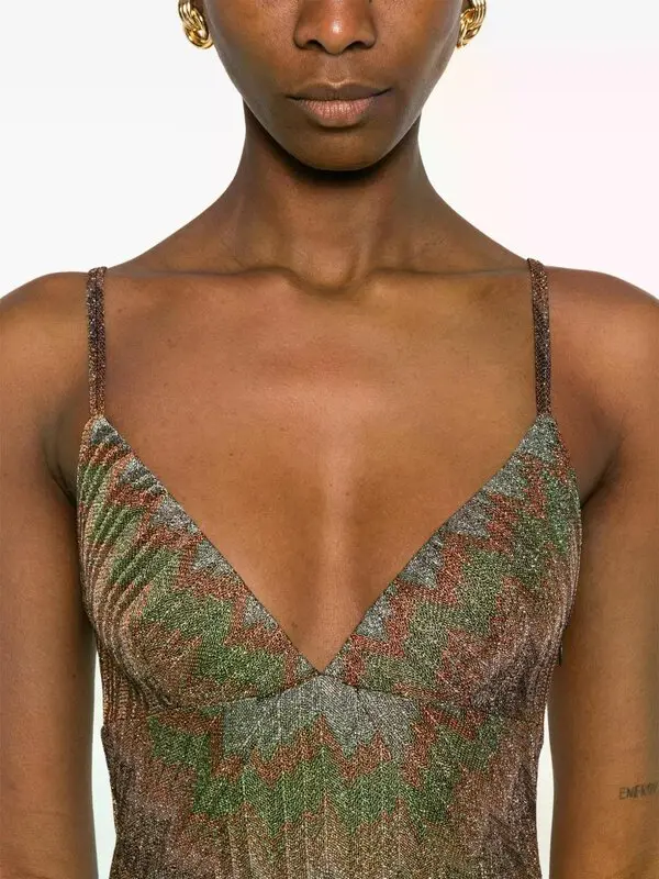Missoni Sleeveless Chevron-pattern Mini Dress