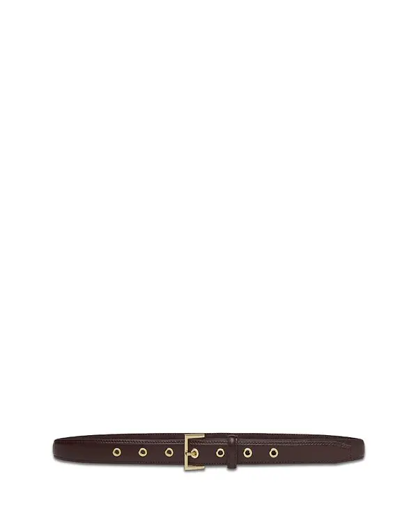 FRAME The Eyelet Leather Belt - Cabernet