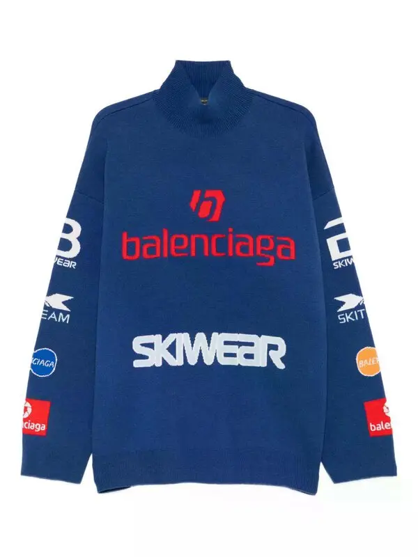 Balenciaga Sponsor Jacquard Turtleneck Sweater