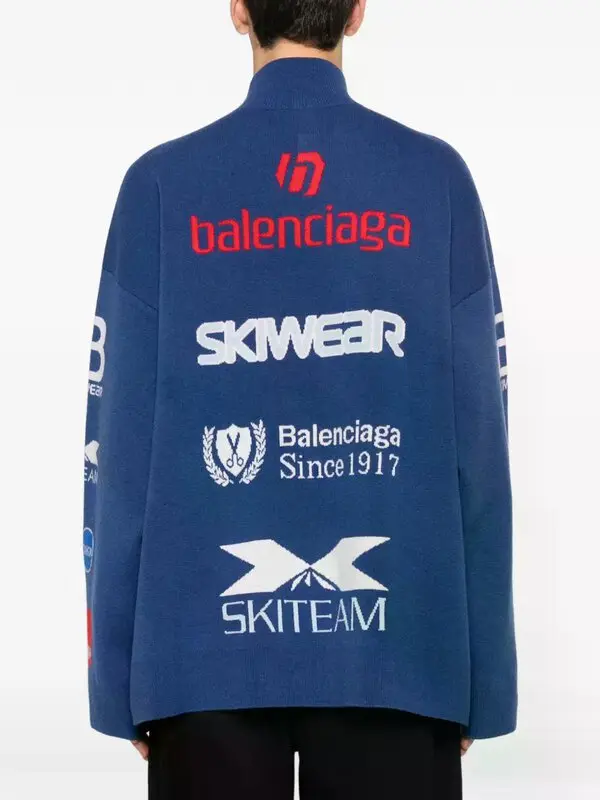 Balenciaga Sponsor Jacquard Turtleneck Sweater