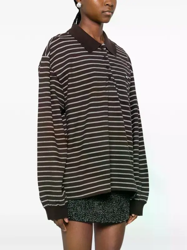 ROTATE BY BIRGER CHRISTENSEN Long-sleeve Polo Shirt - Brown