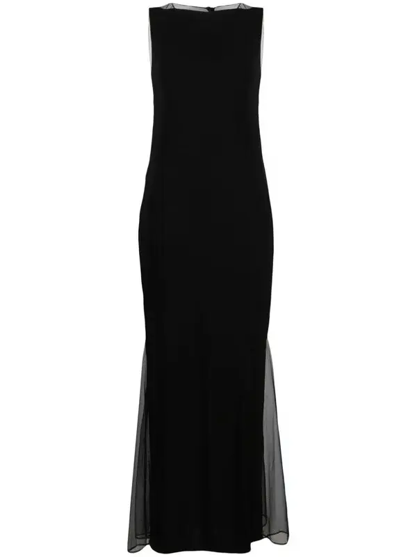 Helmut Lang Sheer-paneled Flared Dress