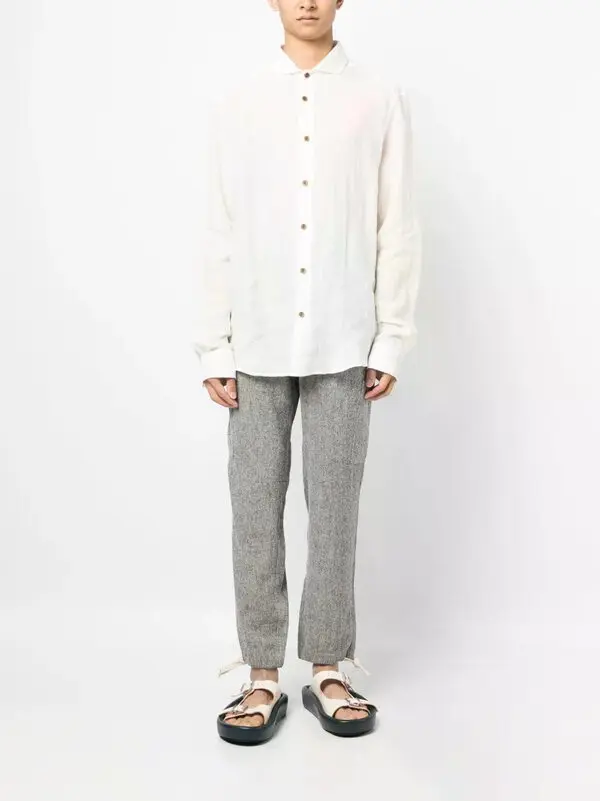Marané Ash Organic Cotton Mélange Effect Cropped Trousers