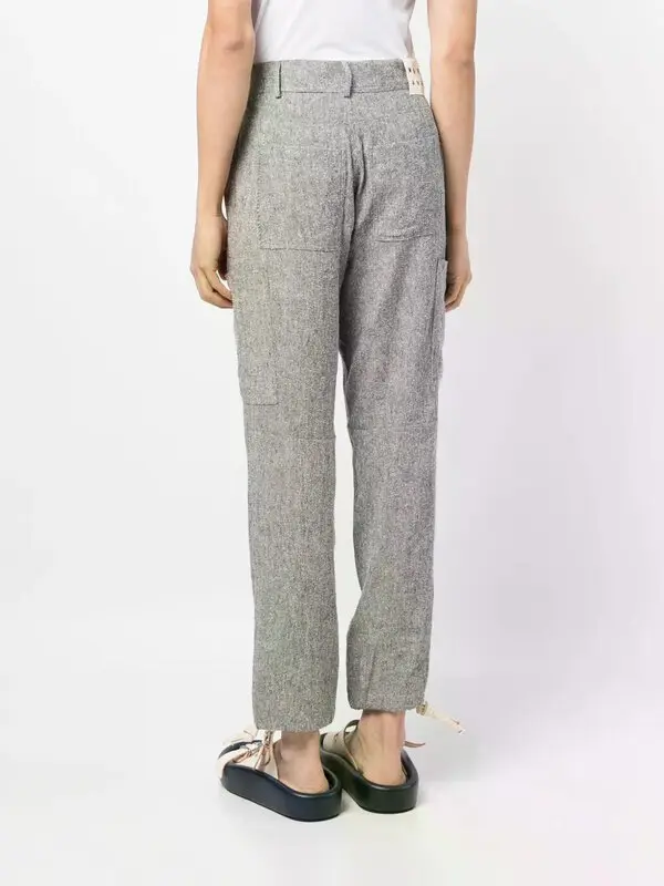 Marané Ash Organic Cotton Mélange Effect Cropped Trousers