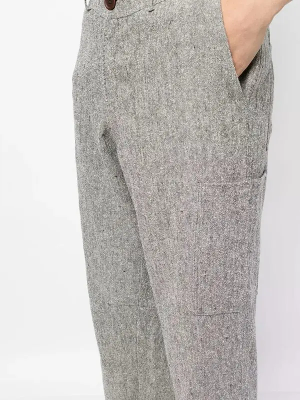 Marané Ash Organic Cotton Mélange Effect Cropped Trousers