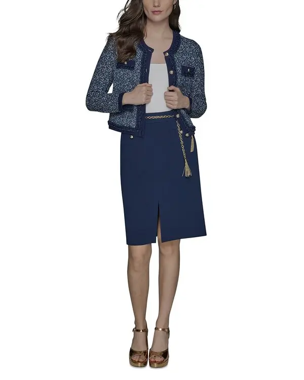 Karl Lagerfeld Paris Ruffle Trim Cardigan