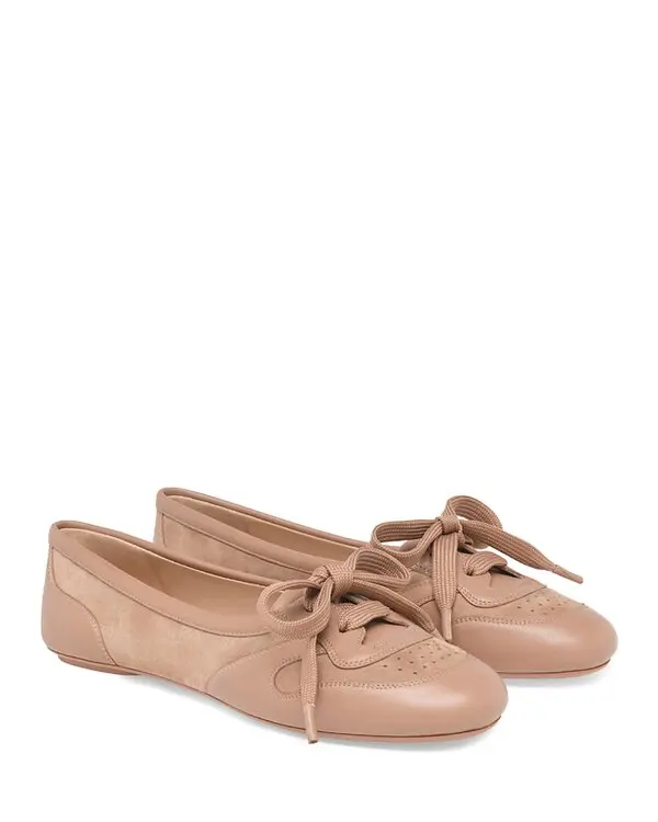 GIANVITO ROSSI Vault Ballerinas - Pink Nappa And Suede