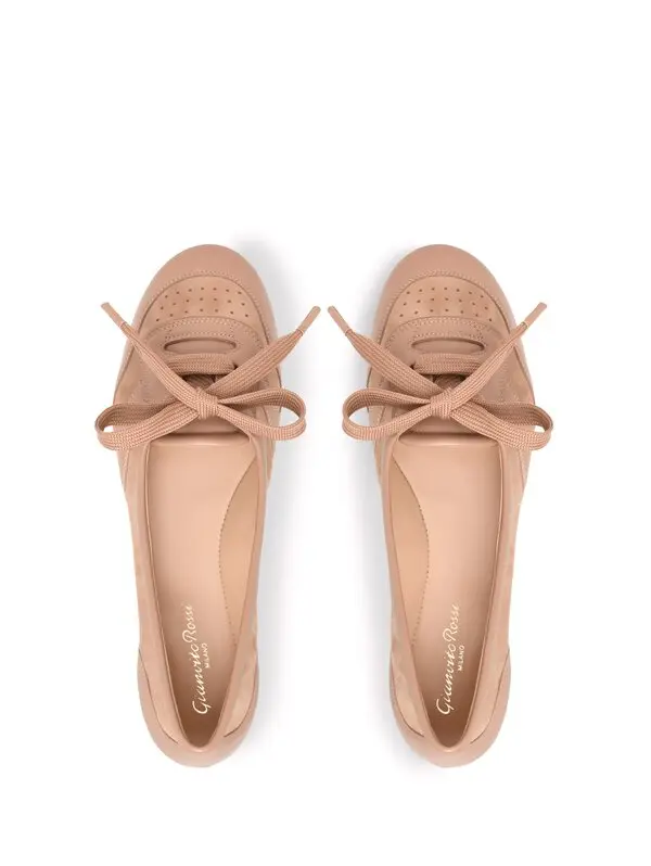 GIANVITO ROSSI Vault Ballerinas - Pink Nappa And Suede
