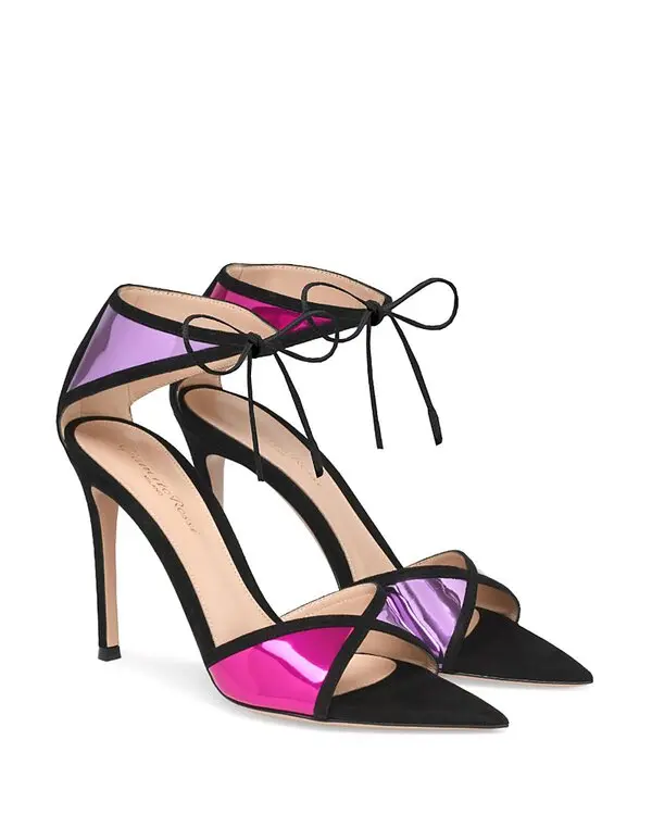 GIANVITO ROSSI Confetti Sandal - Pink Calf And Suede