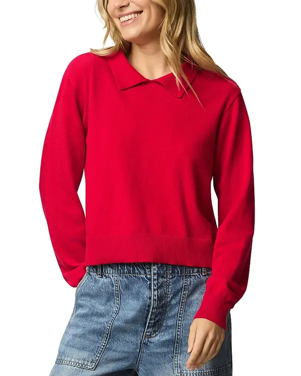 Splendid Phoebe Polo Sweater - Rouge