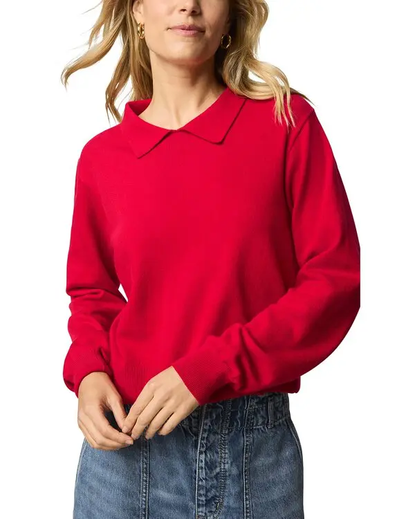 Splendid Phoebe Polo Sweater - Rouge